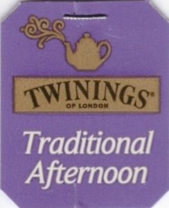 Tea Label: Traditional Afternoon, label with staple (Twinings ...