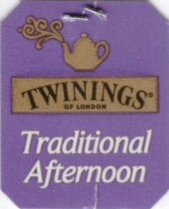 Tea Label: Traditional Afternoon, label with staple (Twinings ...