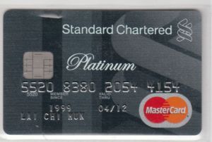 Bank Card: Standard Chartered platinum (Standard Chartered Bank, Hong ...