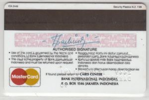 Bank Card: Bank International Indonesia (Bank BII, IndonesiaCol:ID-MC ...