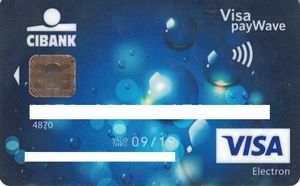 Bank Card: CiBank Visa Electron PayWave Bubbles - 02-15 (Cibank ...
