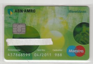 Tarjeta de Banco: ABN AMRO Wereldpas (ABN-AMRO Bank, Países BajosCol:NL ...