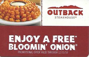 Functional Card: Enjoy a Free Bloomin Onion (Restaurants and Cafes ...