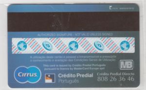 Tarjeta de Banco: Maestro (Banco Totta & Acores, PortugalCol:PT-MS-0015