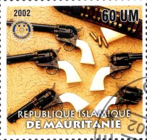 Stamp: Pistols (Mauritania: Illegal Stamps(Pistols 2002) Col:MR 2002-02/3