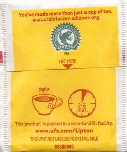Tea Bag: 100% Natural America's Favorite Tea, 83300685 (Lipton, United ...