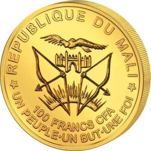 Coin: 100 CFA Francs (10 Years Palladium Marle Leaf Coins) (Mali ...