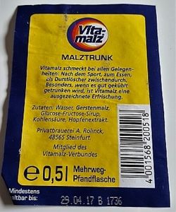 Drink Label: Vita - Malz (Privatbrauerei A. Rolinck, Germany, Federal ...