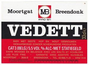 Drink Label: Vedett (Duvel Moortgat, BelgiumCol:BE-BEER-008255