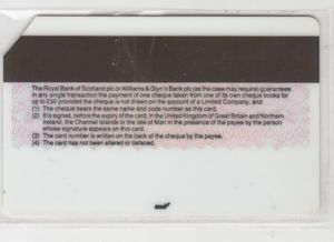 Bank Card: Cheque Card (Royal Bank of Scotland, United Kingdom of Great ...