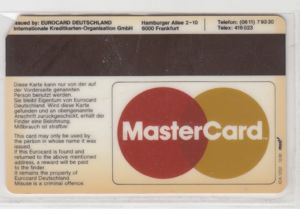 Cartões de bancos: Eurocard (Eurocard Deutschland, AlemanhaCol:DE-MC-0051