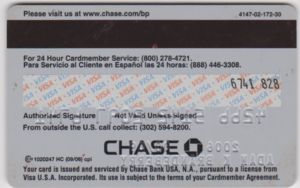 Bank Card: Chase BP (Chase, United States of America) Col:US-VI-0283