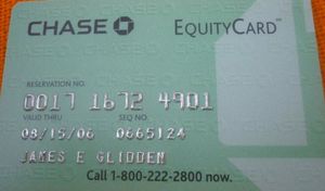Tarjeta de Banco: Equity Card (Chase, Estados Unidos de AméricaCol:US ...