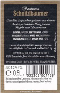 Drink Label: Export Dunkel (Privatbrauerei Schnitzlbaumer, Germany ...