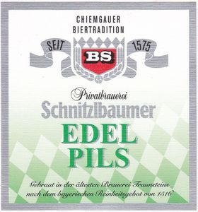 Drink Label: Edel Pils (Privatbrauerei Schnitzlbaumer, Germany, Federal ...