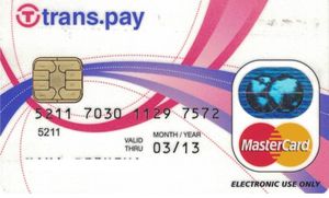 Bank Card: TransPay MasterCard - 10-10 (Transcard Financial Services ...