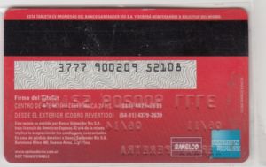 Bank Card: Santander Rio AE (Banco Santander Rio, Argentina) Col:AR-AE ...