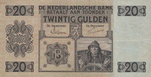 Banknote: 20 Gulden (Netherlands(1924-1938 Issue) Wor:P-44a.2