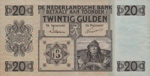 Banknote: 20 Gulden (Netherlands(1924-1938 Issue) Wor:P-44a.6