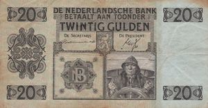 Banknote: 20 Gulden (Netherlands(1924-1938 Issue) Wor:P-44b.2