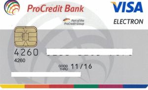Bank Card: ProCredit Bank Visa Electron - 07-14 (ProCredit Bank ...