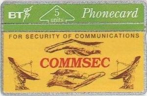 Phonecard: Commsec (1) - Security (British Telecom, United Kingdom of ...