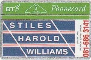 Phonecard: Stiles Harold Williams - Croydon (British Telecom, United ...