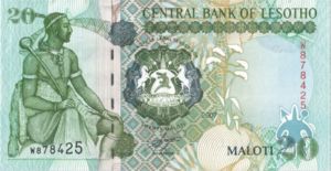 Banknote: 20 Maloti (Lesotho(1994-2009 Issue) Wor:P-16f.1