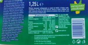 Drink Label: Sprite (S.C. Coca-Cola HBC Romania S.R.L., RomaniaCol:RO ...