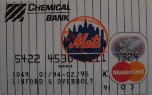 Tarjeta de Banco: Mets (Chemical Bank, Estados Unidos de AméricaCol:US ...