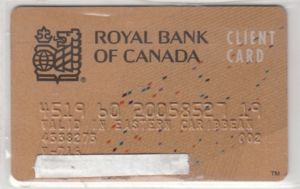 Bank Card: Client Card (Royal Bank of Canada, Canada) Col:CA-GM-0007
