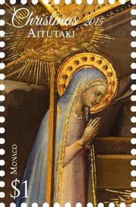 Stamp: Virgin Mary by Lorenzo Monaco (Aitutaki(Christmas 2015 - The ...