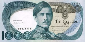 Banknote: 1,000 Escudos (Portugal(1968-1982 Issue) Wor:P-175a.5 💴