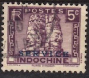 Stamp: Bayon Temple, Angkor overprint (French Indochina(Local Motifs ...