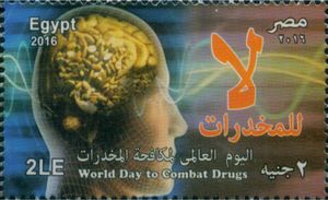 Stamp: World Day to combat Drugs (EgyptMi:EG 2573,Sn:EG 2161,Yt:EG 2203 ...