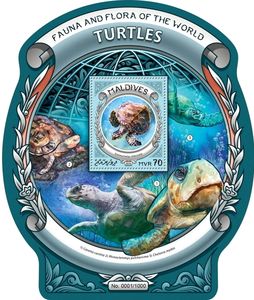 Stamp: Hawksbill Turtle (Eretmochelys imbricata) (Maldives(Fauna and ...