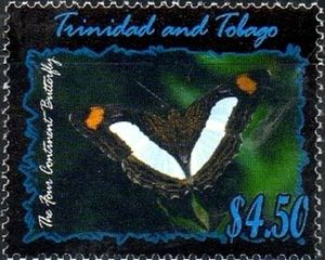 Stamp: The Four Continent Butterfly (Morpho sp.) (Trinidad and Tobago ...