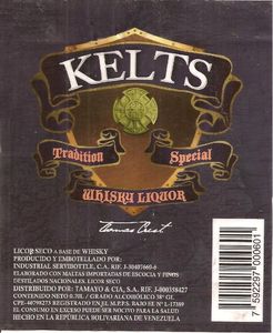 Drink Label: Kelts - Wisky Liqueur (Servibottle, C.A., VenezuelaCol:VE ...