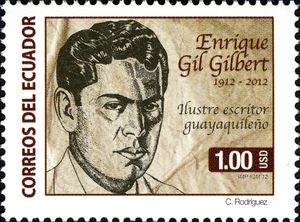 Stamp: Enrique Gil Gilbert (Ecuador) (Enrique Gil Gilbert, birth Cent ...