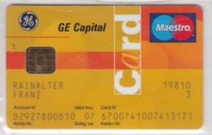 Bank Card: Card (GE Capital, AustriaCol:AT-MS-0025