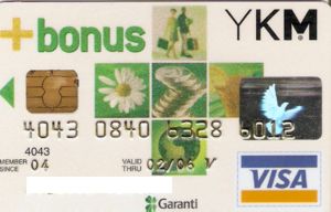 Bank Card: Bonus - YKM (Garanti Bankası, Türkiye (Turkey)Col:TR-VI-0197 💳