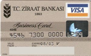 Bank Card: Business Card (T.C. Ziraat Bankasi, Türkiye (Turkey)Col:TR ...