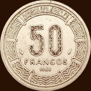 Moeda: 50 Francos (Guiné Equatorial(1985~Today - Franc CFA) Col:GQ ...