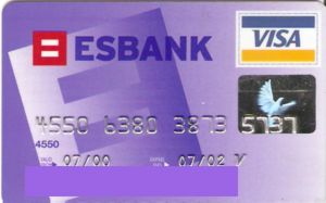 Tarjeta de Banco: Esbank (Esbank, Türkiye (Turquía)Col:TR-VI-0246
