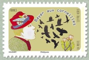 Stamp: Yawn at crows (France(Animal Proverbs and Idioms) Yt:FR A1323,Mi ...