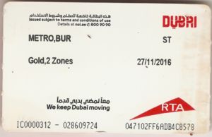 Fahrkarte: Gold, 2 Zones (RTA - Road and Transport Authority ...