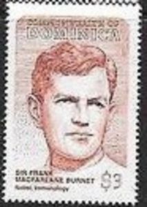 Stamp: Sir Frank Macfarlane Burnet (Dominica(Medical Pioneers) Mi:DM ...