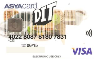 Bank Card: Asya Card - DIT (Bank Asya, Türkiye (Turkey)Col:TR-VI-0305