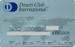 Bank Card: Diners Club International (DG) (Citibank, GreeceCol:GR-DC-0024