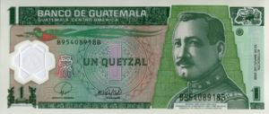 Banknote: 1 Quetzal (Guatemala(2008-2020 "Flag in Watermark Area" Issue ...